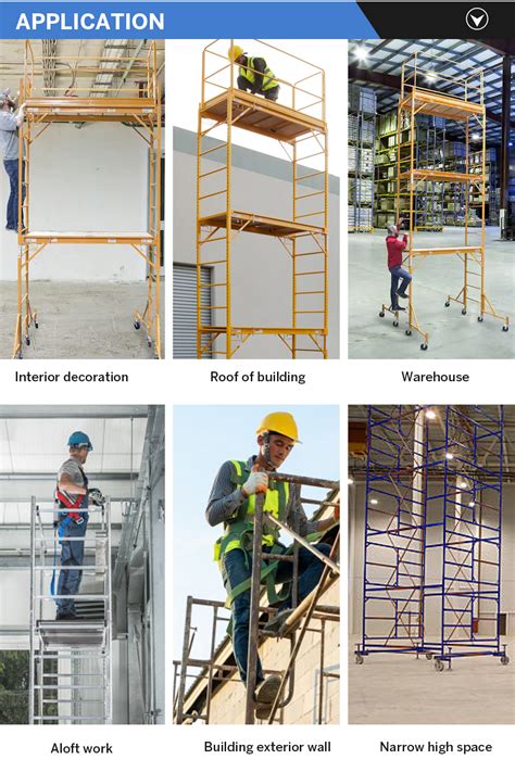 Multiuse Ladder Construction Ladder Scaffold Galvanized Steel H Frame
