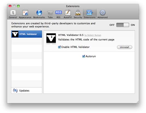 Html Validator Extension For Safari Roberts Talkroberts Talk Web Development And Internet