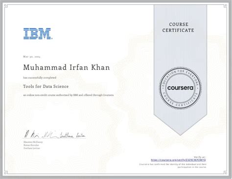 Completed Tools For Data Science Course On Coursera Muhammad Irfan Khan Posted On The Topic