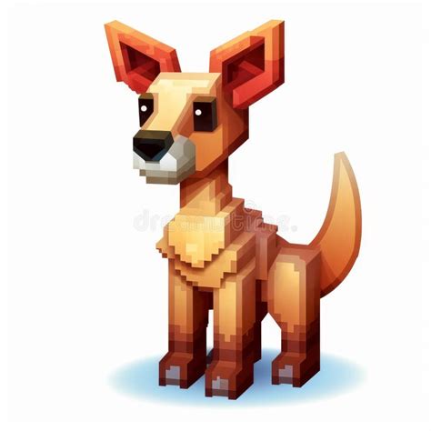 Cute Kangaroo Character In Minecraft Pixel Art Stock Illustration