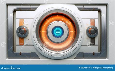 abstract 3d button aim control and digital interface button