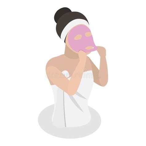 3d Isometric Flat Vector Illustration Of Facial Mask Item 1 Stock