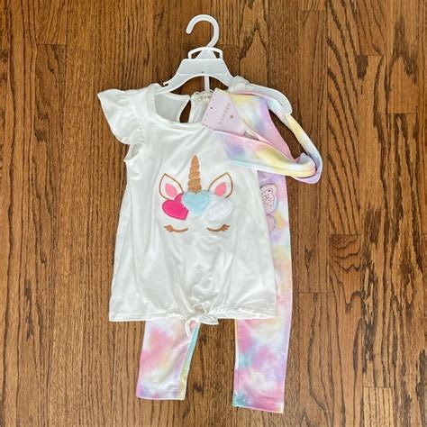 Btween Matching Sets Btween Rainbow Unicorn Tie Dye Matching