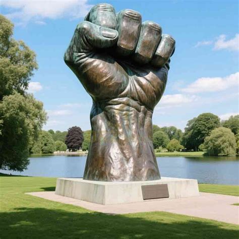 Powerful Giant Bronze Fist Sculpture For Sale Dz 868