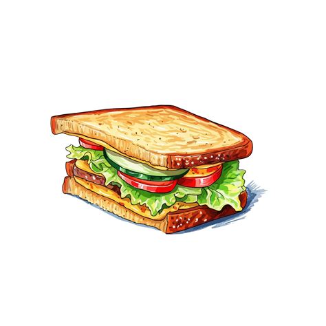 Premium Vector Hand Drawn Sandwich Illustration
