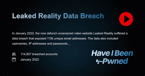 Have I Been Pwned Leaked Reality Data Breach