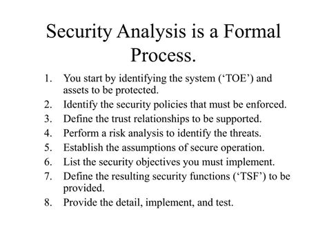 Ppt The Security Analysis Process Powerpoint Presentation Free