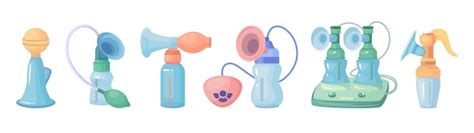 Premium Vector Breast Pump Cartoon Set Icon