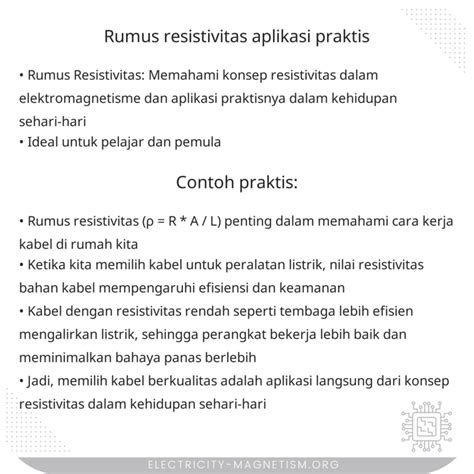 Rumus Resistivitas Aplikasi Praktis