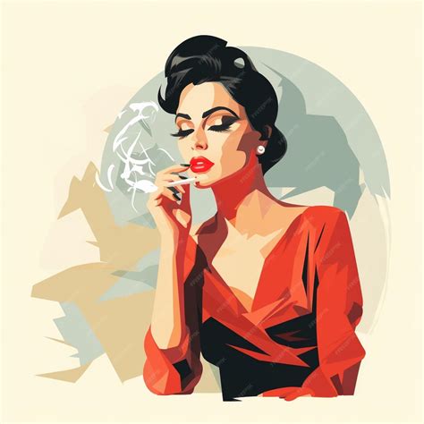 Premium Vector Girl Vector Illustration Woman Cigarette Smoke