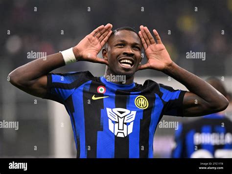 Milan Italy 9th Dec 2023 Fc Inters Markus Thuram Celebrates His