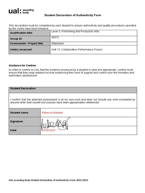Authentication Form Diploma Pdf