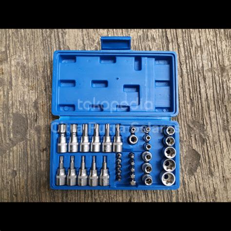 Jual Kunci Sok 34pcs Set 3 8 Dr Socket 13pcs Set Torx Bit 21pcs Set