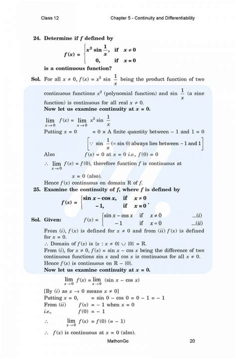 Ncert Solutions For Class 12 Maths Chapter 5 Exercise 51 Mathongo