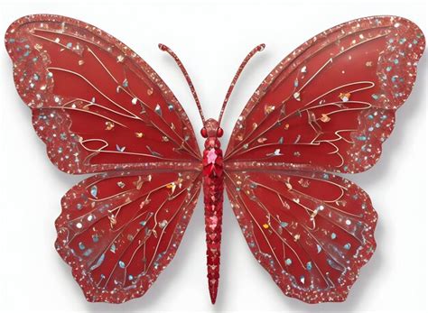 Premium Photo A Beautiful Red Morpho With White Background Ai Generated