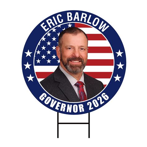 Eric Barlow For Wyoming Governor 2026 Yard Sign Corrugated Plastic