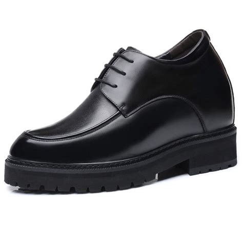 Black Height Increaser Men Dress Shoes Increase Elevator Geq 10cm 3