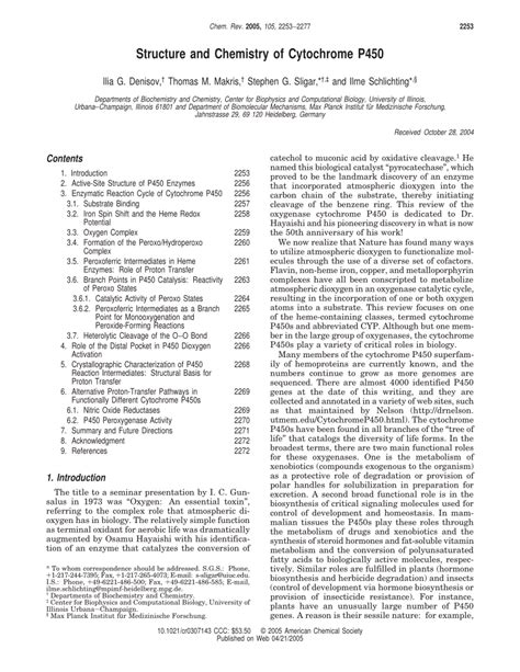 Pdf Structure And Chemistry Of Cytochrome P450