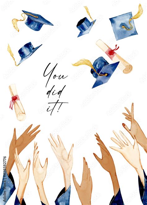 Graduation Clipart Watercolor Graduation Clip Art Grad Cap Diploma