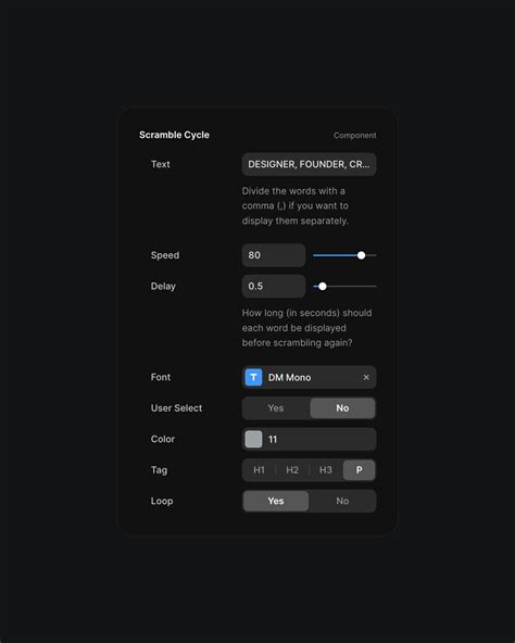 scramble cycle component for framer — framer resource