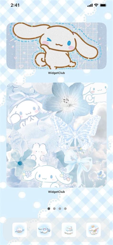 Стильная идея главного экрана Cinnamoroll Aesthetic Blue