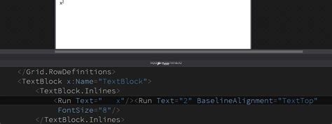 C TextBlock 上标