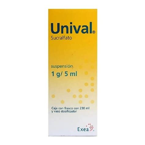 Unival Sucralfato 1 G 5 Ml Suspensión 230 Ml Walmart En Línea