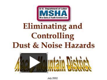 PPT Eliminating And Controlling Dust Noise Hazards PowerPoint