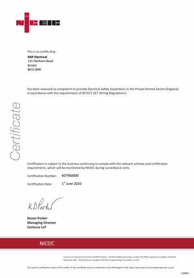 Electrical Certificate Quotes