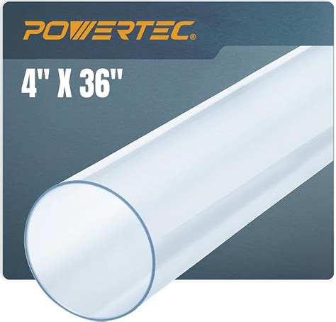 Powertec 70272v Clear Pvc Pipe 4 X 36 Long 1pk Rigid Plastic Tubing