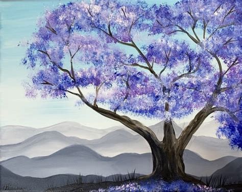Jacaranda Tree Painting Step By Step Painting With Tracie Kiernan