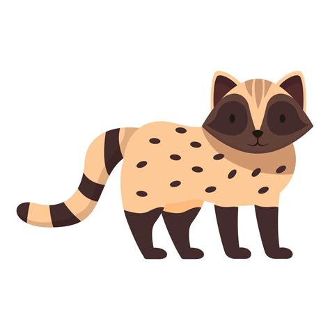 Cute Civet Cat Standing And Showing Its Beautiful Stripes And Spots