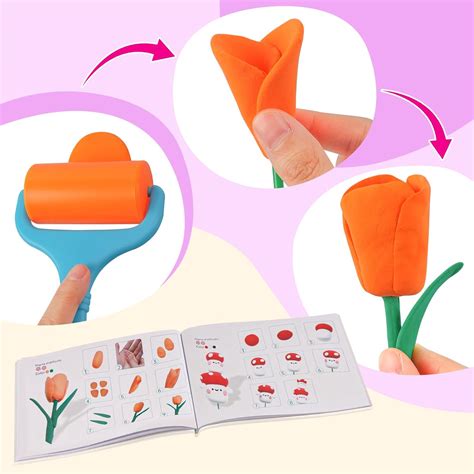 Uomtfai Kit De Arte Y Manualidades De Flores Para Niños Ramo De Flores De Arcilla Seca Al Aire