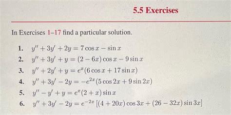 Solved In Exercises 1 17 Find A Particular Solution 1