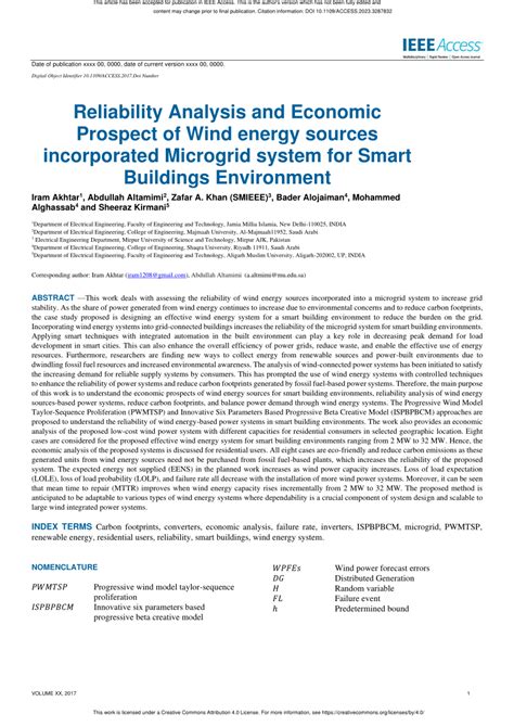 pdf reliability analysis and economic prospect of wind energy sources