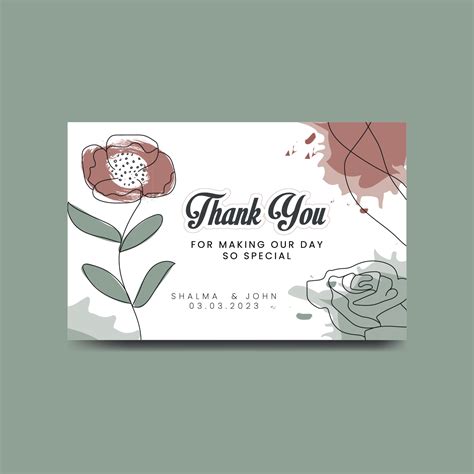 Thank You Card Design Template Luxury And Elegant Background Vector