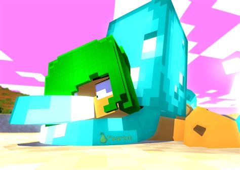 Rule 34 1boy 1girls 3d Blue Eyes Female Glow Squid Minecraft Green