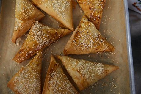 Chef Maria Lois Simple Tyropita Triangles Mini Cheese Pies Recipe Feta Cheese Foldovers