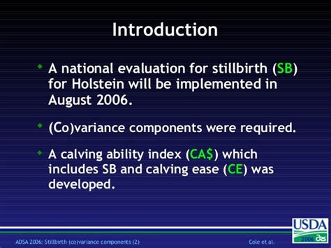 Estimation Of Stillbirth Covariance Components And Development Of A