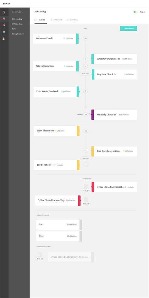 Event Timeline With Color Coding