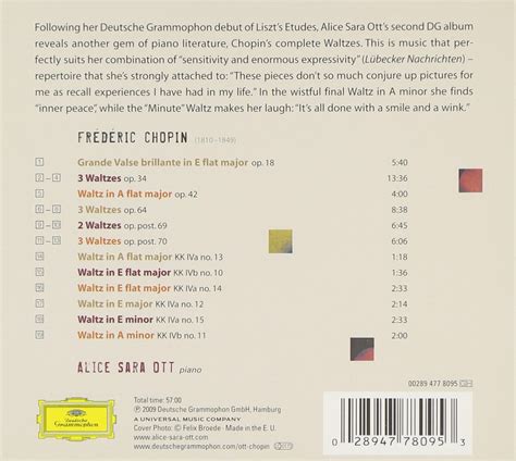 Alice Sara Ott 쇼팽 왈츠 전곡집 Chopin Complete Waltzes Frederic Chopin