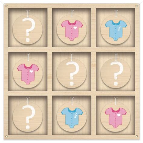 Gender Reveal Tic Tac Toe Board Gamewooden Gender Reveal Games Tic Tac