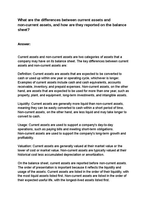 What Are The Differences Between Current Assets And Non Current Assets