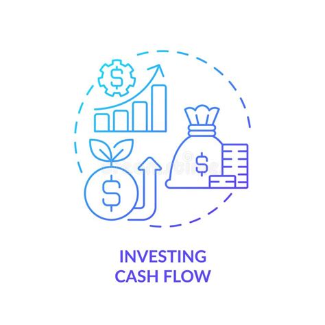 Thin Line Simple Gradient Investing Cash Flow Icon Concept Stock Vector Illustration Of