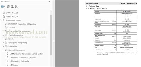 Wacker Neuson Pt2a Pt3a Pt4a Operators Manual Pump