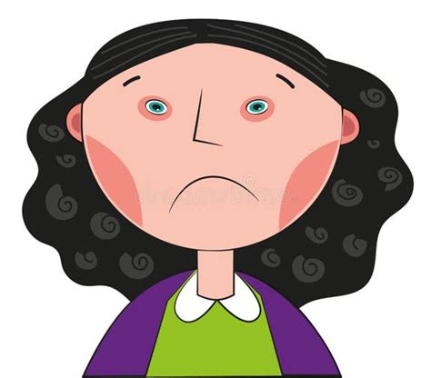 Cartoon Illustration Of A Person With An Exaggerated Sad Expression