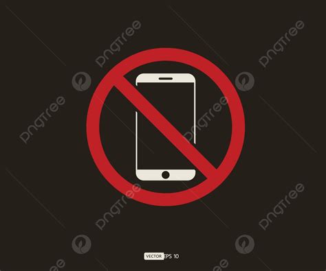 Ilustración De Una Señal De Prohibición Con Un Icono De Teléfono Móvil