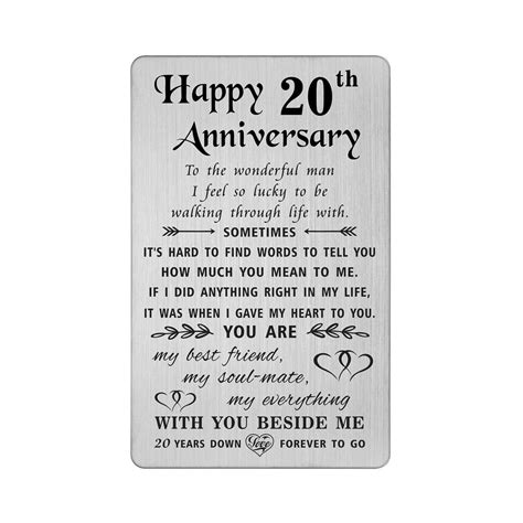 Happy 20th Anniversary Sayings Greetings Card China Wedding