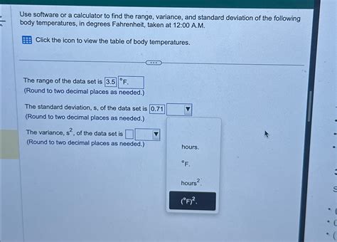 Use Software Or A Calculator To Find The Range Chegg