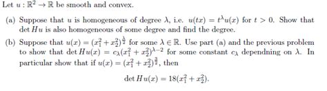 Let U R R Be Smooth And Convex A Suppose That Chegg